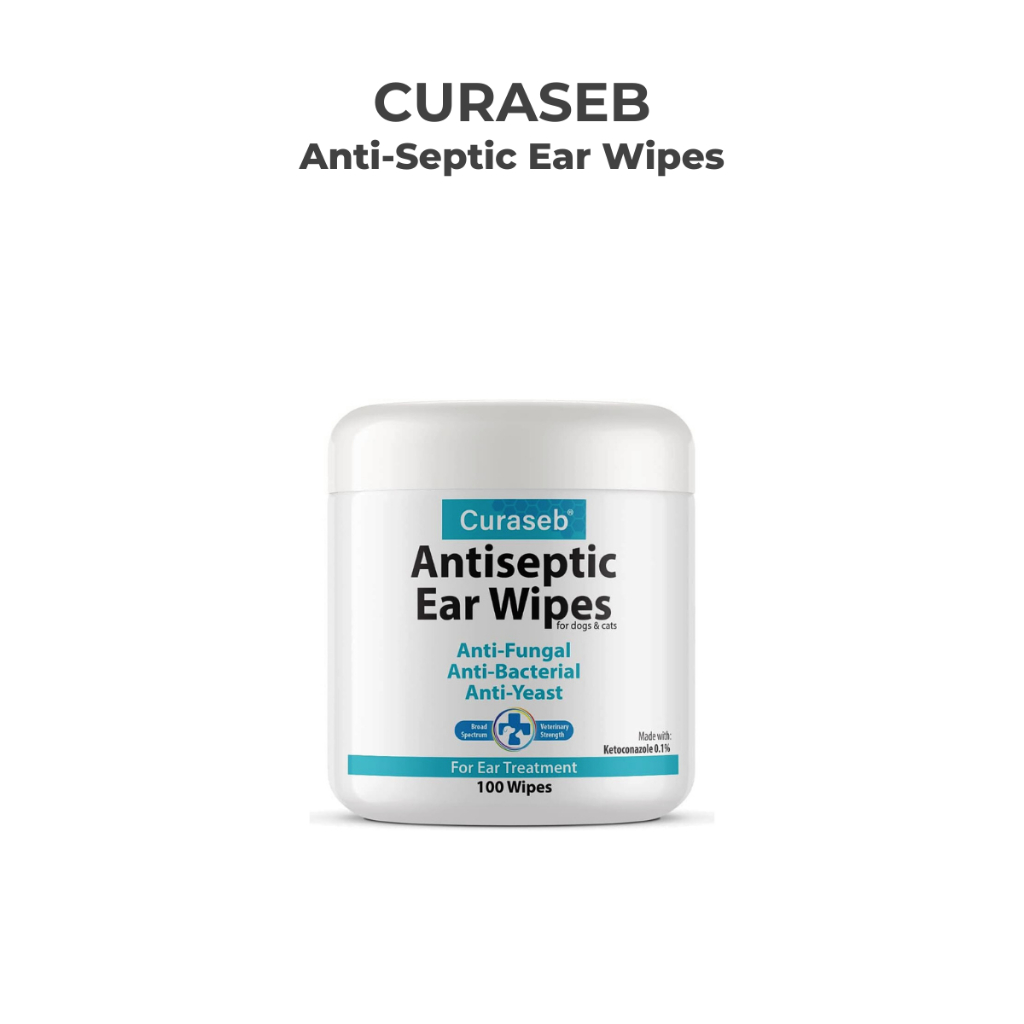 CURASEB Anti-Septic Ear Wipes for dogs & cats - Anti-Fungi / Anti ...