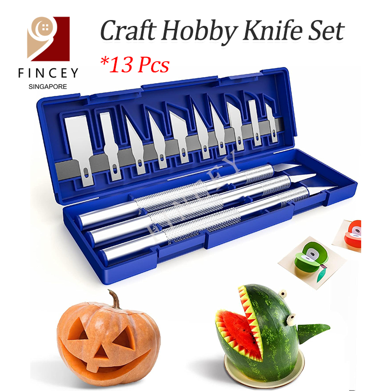【SG】13 Pcs Craft Hobby Knife Set Utility Art Knife Kit Sharp Razor ...