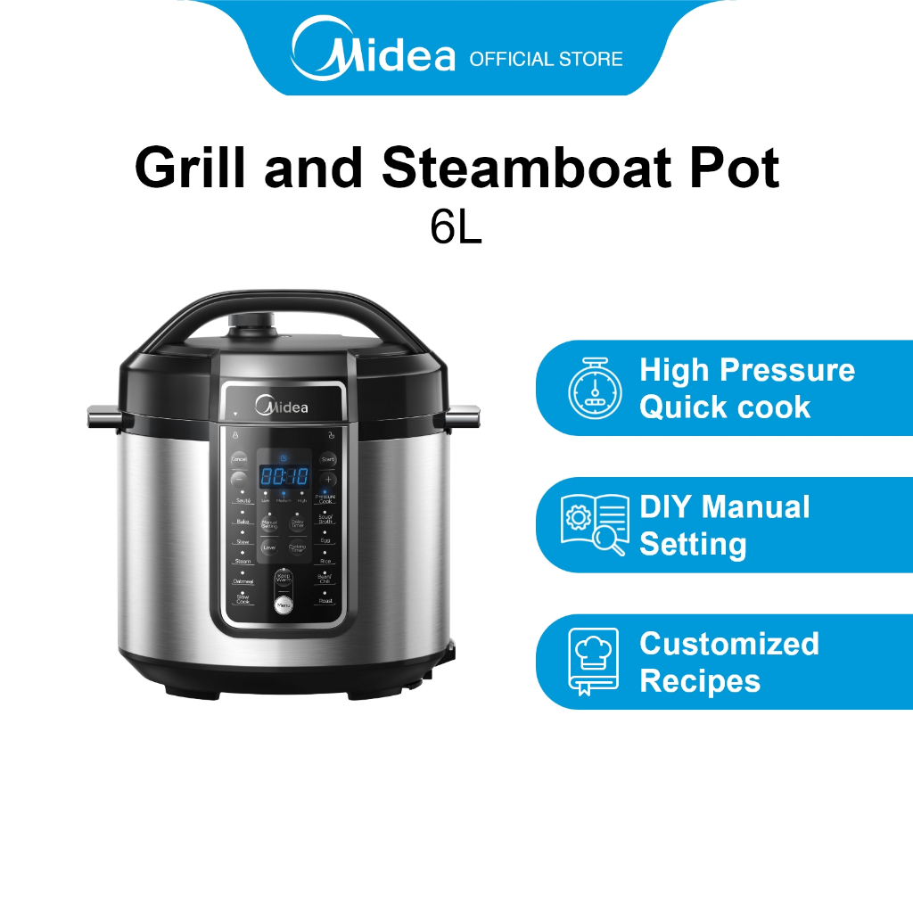 Midea MY-CS6037P 6L Inner Chef Pressure Cooker | Shopee Singapore