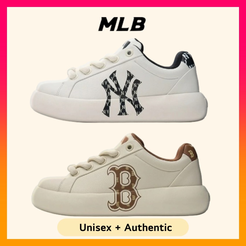 MLB Chunky Base Heel Monogram Unisex Sneakers (2024New) | Shopee Singapore