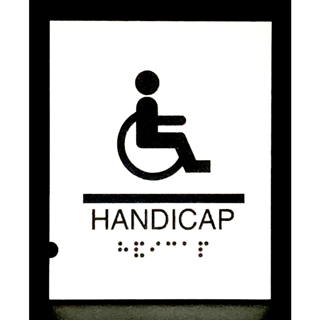 HANDICAP ( NO BRAILLE ) TOILET SIGN/SIGNAGE | 80mm x 100mm | NOTICE ...
