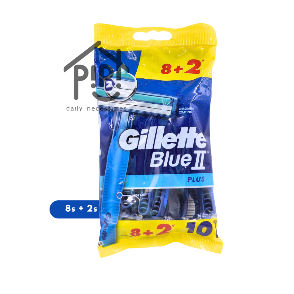 Gillette Blue II Plus Disposable Razor Shaver (8+2) | Shopee Singapore
