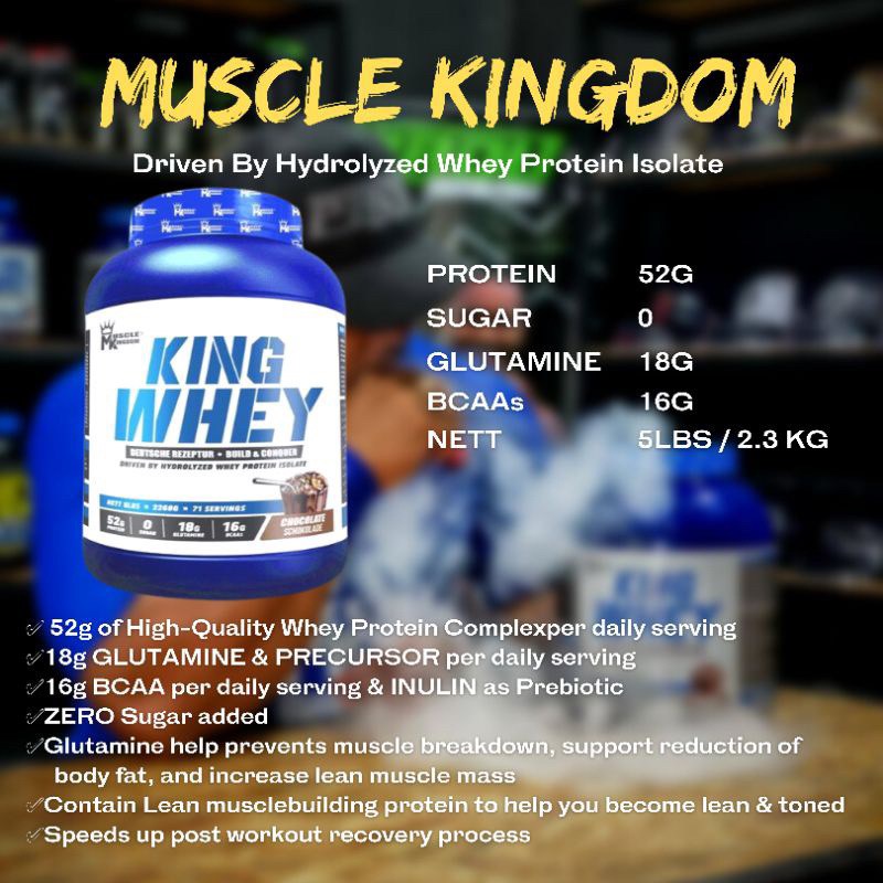 Muscle Kingdom King Whey Protein Whey Isolate Chocolate 2.2KG Expiry ...