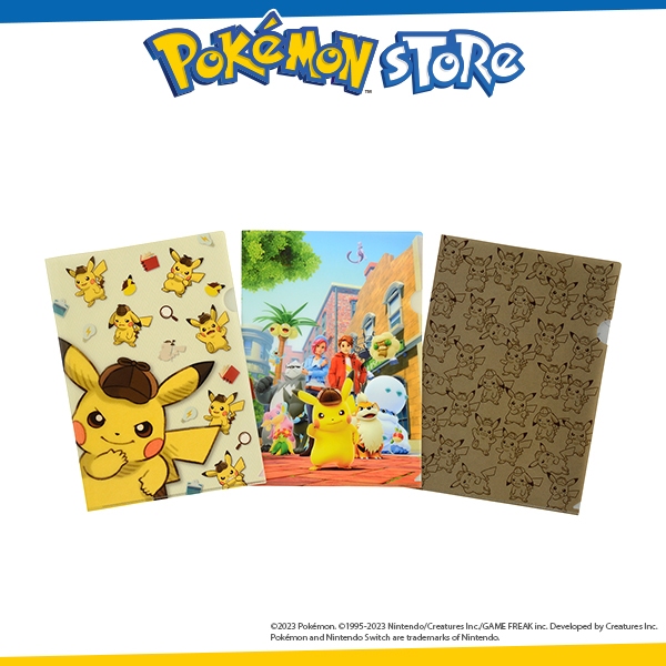 Pokémon Center Original A4 Clear Folder 3pcs Detective Pikachu Returns ...