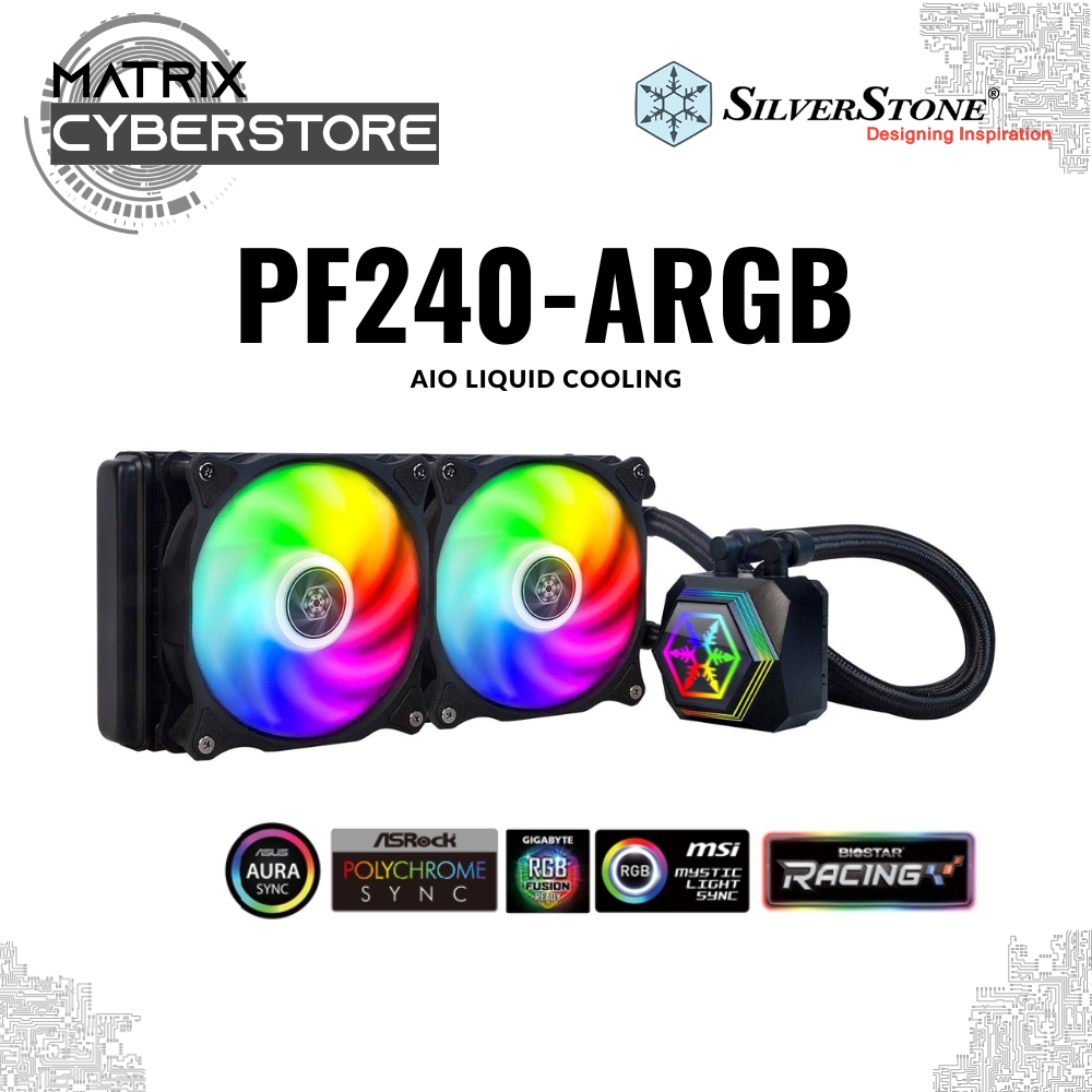 SilverStone PF Series PF240 Duo Integrated ARGB 120mm ARGB Fan with ...