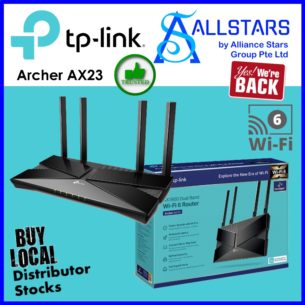 TPLink Archer AX23 AX1800 Dual Band Wi-Fi 6 Router / Wireless AX ...