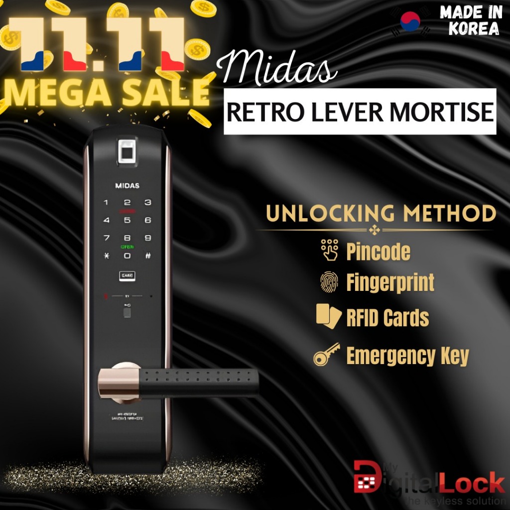 Pre Order (11/11 PROMO) MIDAS RETRO LEVER DOOR DIGITAL LOCK | Shopee ...