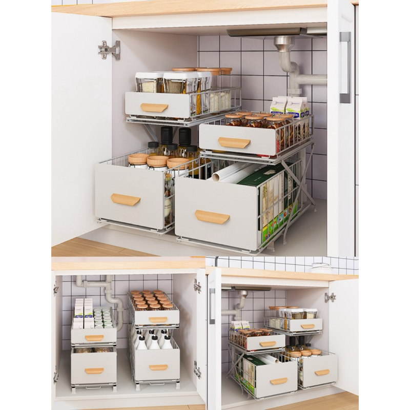 Cabinet drawer pull-out rack sorting storage rack Sliding Cabinet ...