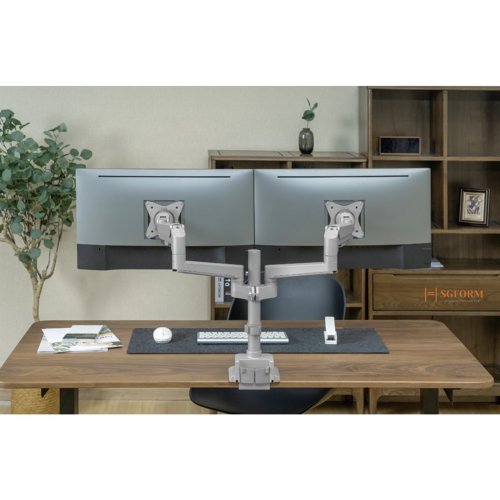 SGFORM Dual Arm Pole-Mounted Thin Gas Spring Monitor Stand | Shopee ...