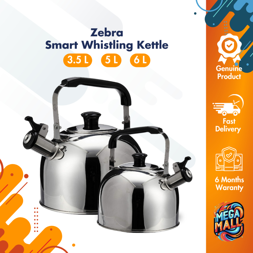 Zebra Smart Whistling Kettle, Stainless Steel [ Whistle SUS 304 Food ...