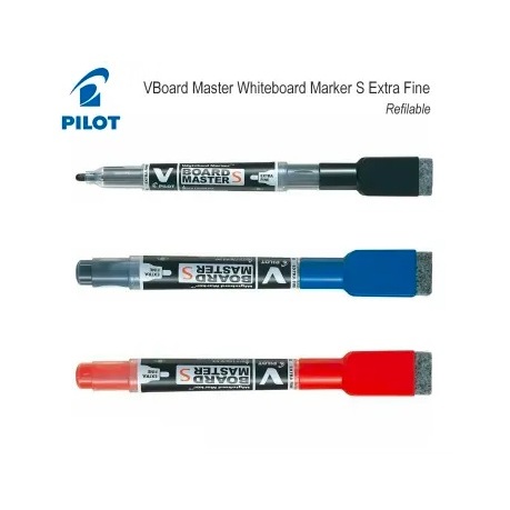 Pilot V BOARD MASTER Whiteboard Marker SLIM With Duster / Refill (Size ...