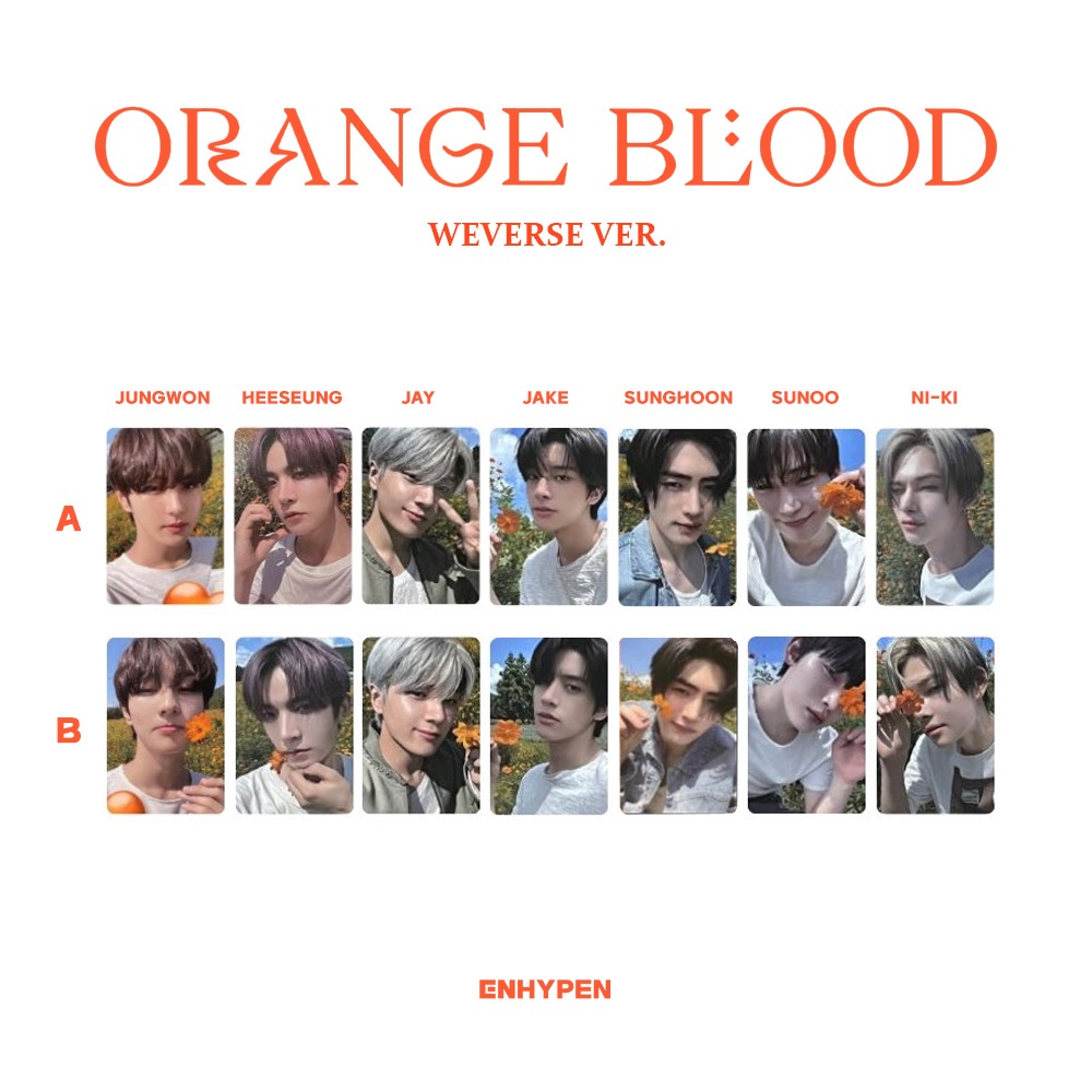 ENHYPEN 5th Mini Album Orange Blood Weverse Ver. Photocard | Shopee ...