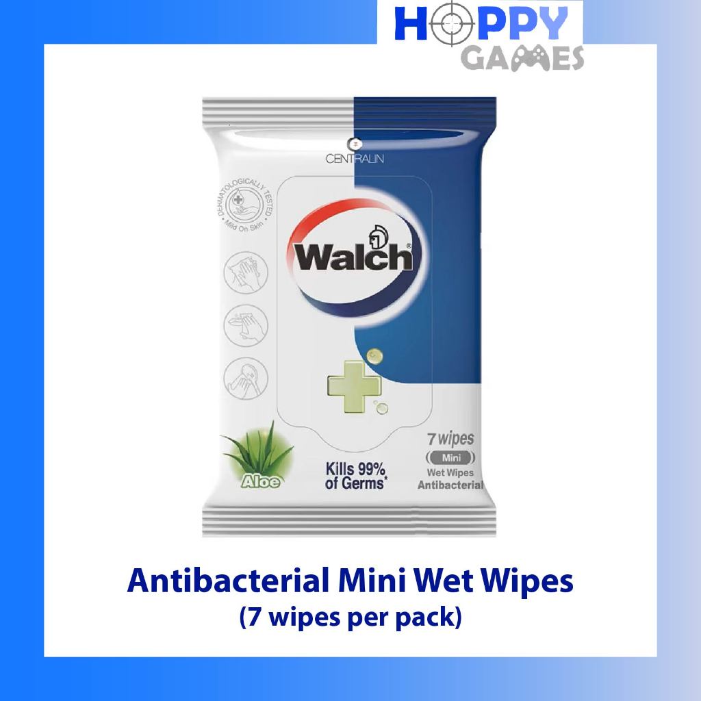 Walch Anti-bacterial Mini Wet Tissue Aloe Wet Wipes (7 pcs per packet ...