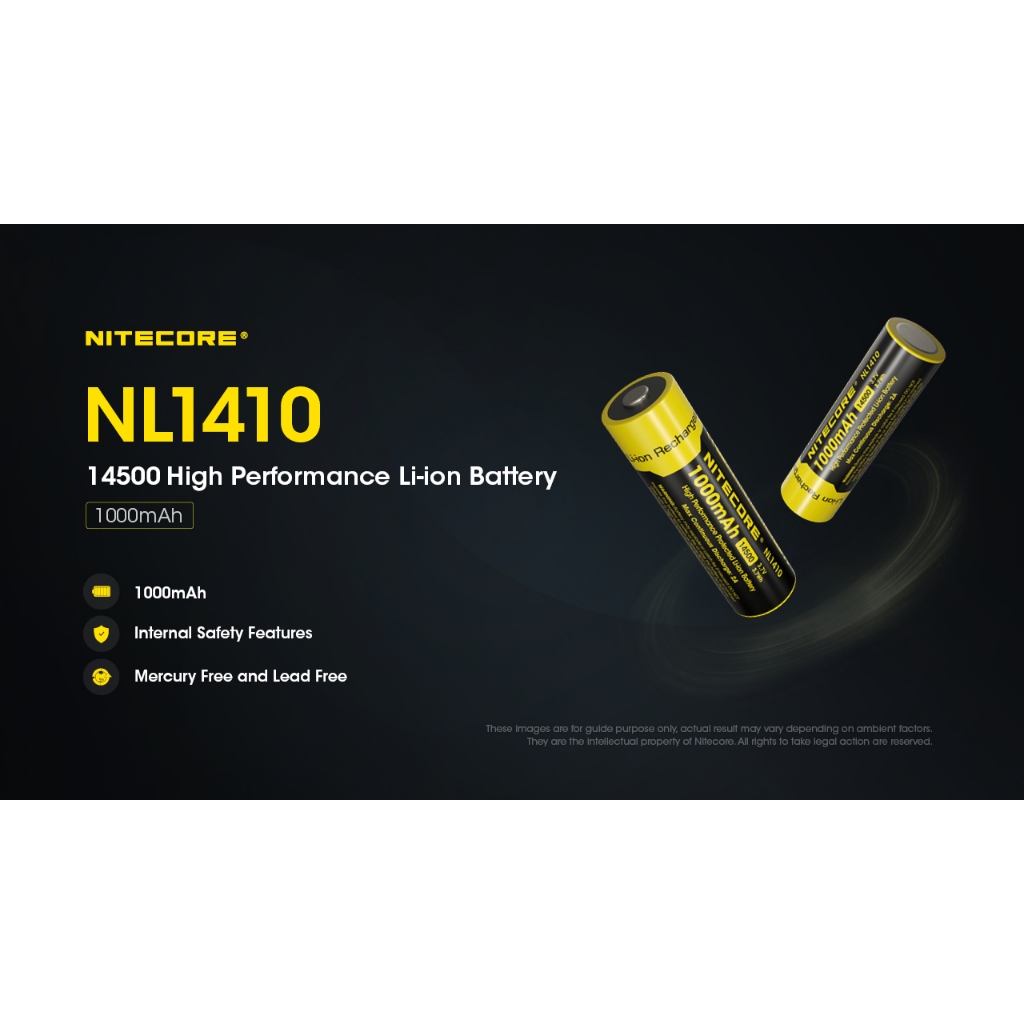 Nitecore NL1410 14500 Li-ion Rechargeable Battery | Shopee Singapore