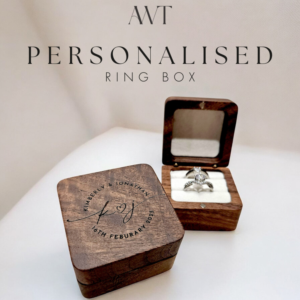 [SAME DAY SHIP] SG Personalised Customised Wooden Ring Box Engraved ...