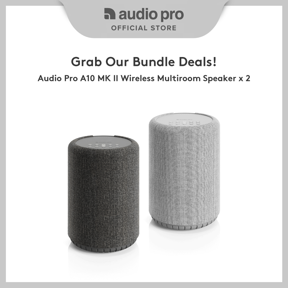 [ Bundle Deal ] Audio Pro A10 Mk II Wireless Multiroom Speaker x 2 | Shopee Singapore