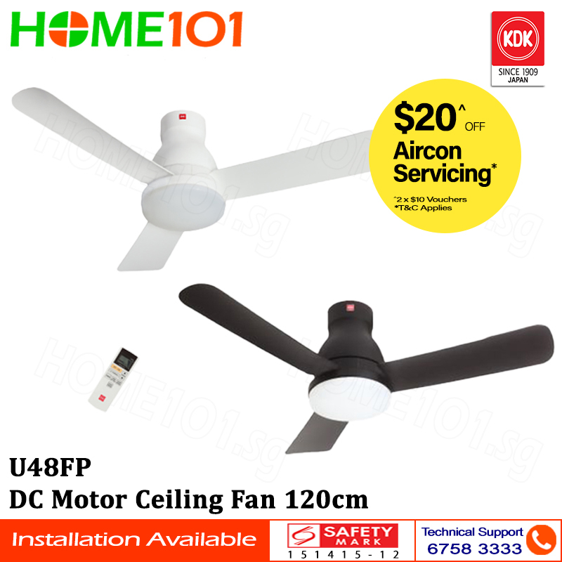 KDK DC Motor Ceiling Fan 120cm w/LED Light U48FP | Shopee Singapore