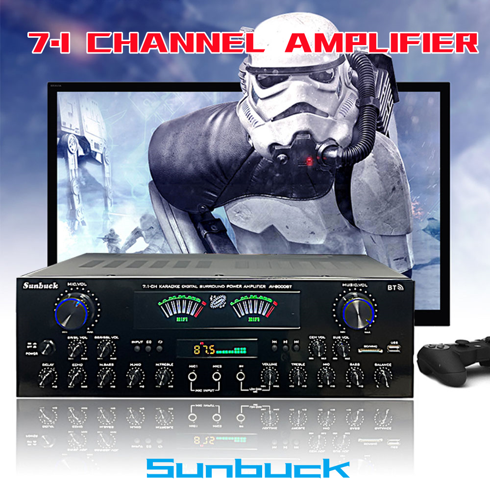 Sunbuck 7.1 Channel Power Amplifier Home Theater Karaoke Amplifier ...