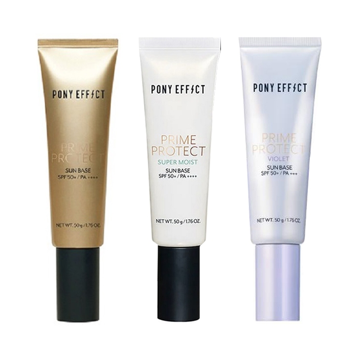 [PONY EFFECT] Prime Protect / Super Moist / Violet Sun Base SPF50+ PA++++ 50g | Shopee Singapore