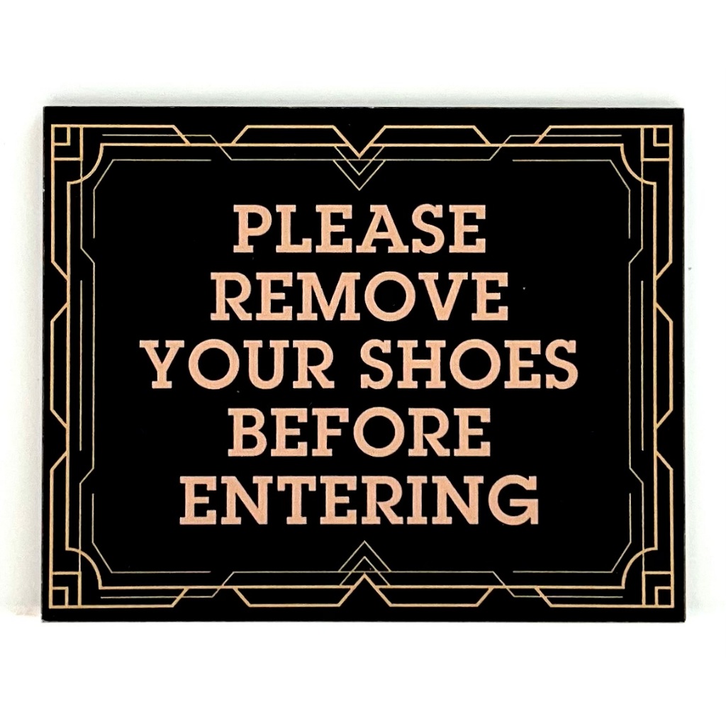 PLEASE REMOVE YOUR SHOES BEFORE ENTERING SIGN/SIGNAGE | 100mm x 80mm ...