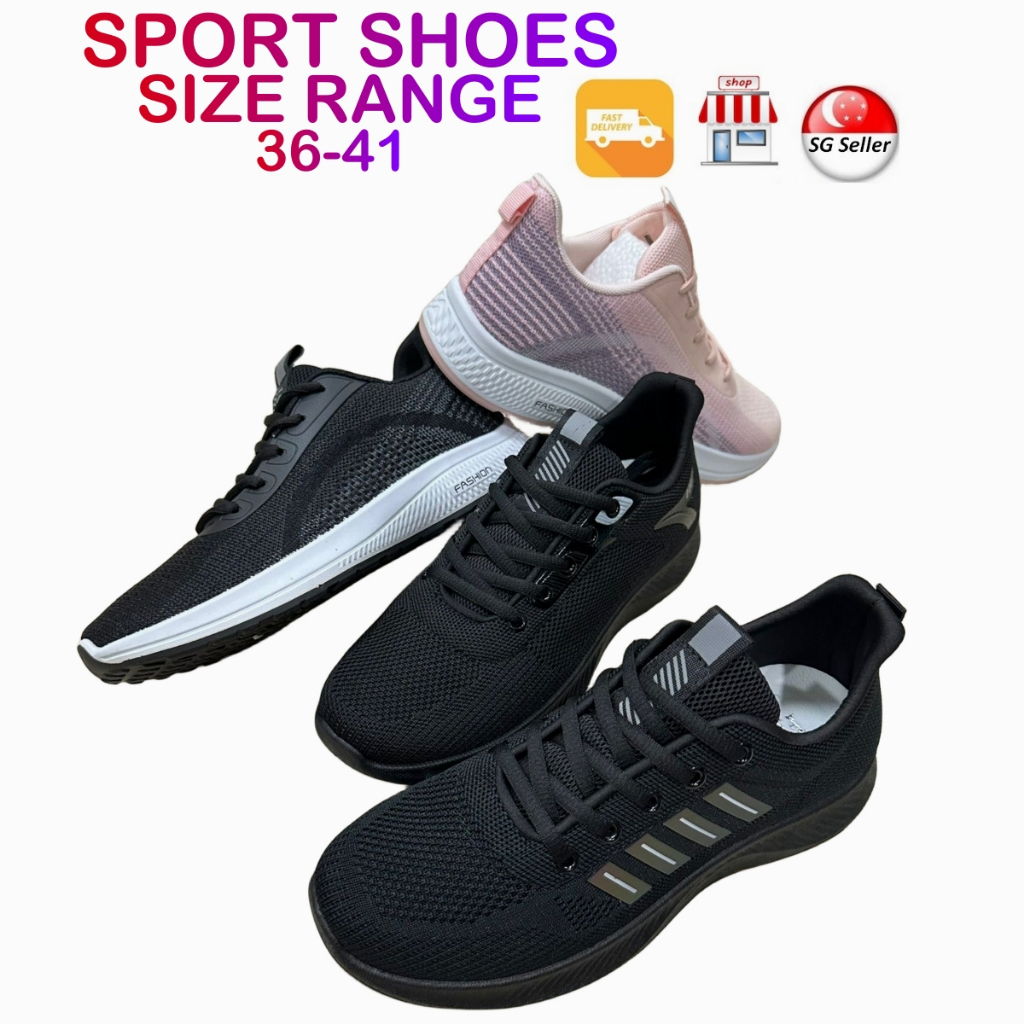 SPORT SHOES MIX SIZE 36 - 41 WHOLESALE LACE KID FASHION BLACK PINK GREY ...