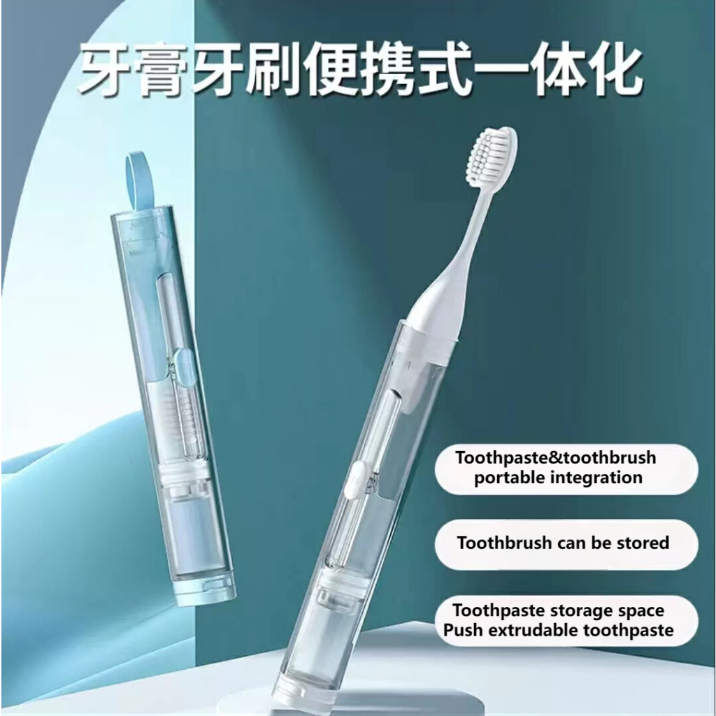 Travel folding toothbrush/Toothbrush toothpaste in one/small and easy ...