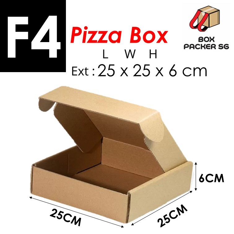 Pizza box-F4-Carton box 25 X 25 X 6CM | Shopee Singapore