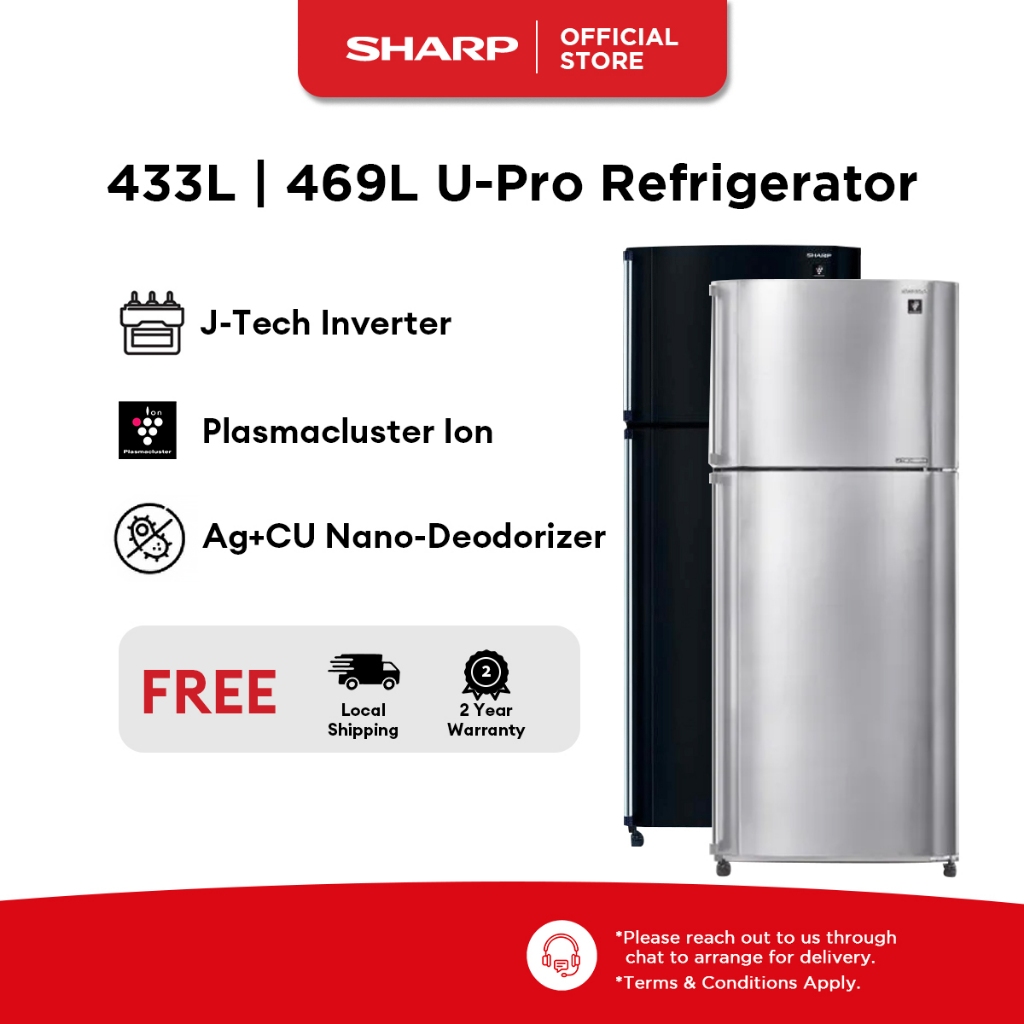 SHARP 2 Doors Inverter 433L/469L Refrigerator SJ-U43P/SJ-U47P - U PRO ...