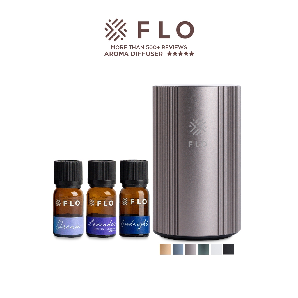 FLO Diffuser Go Sleep Bundle - Aroma Nebulising Portable Essential Oil Diffuser with 3 Essential ...