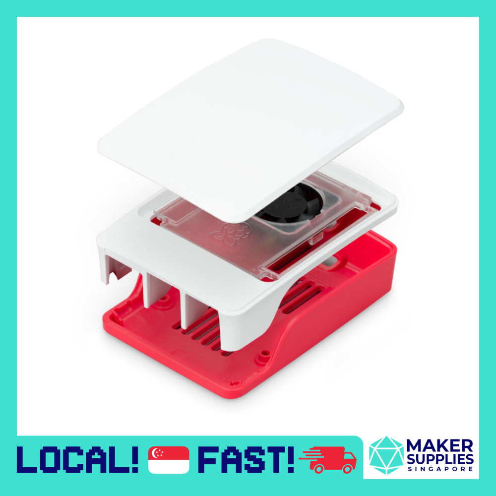 Raspberry Pi 5 Case with Fan Red/White SC1159 Heat Sink PWM Fan RPI PI5 ...