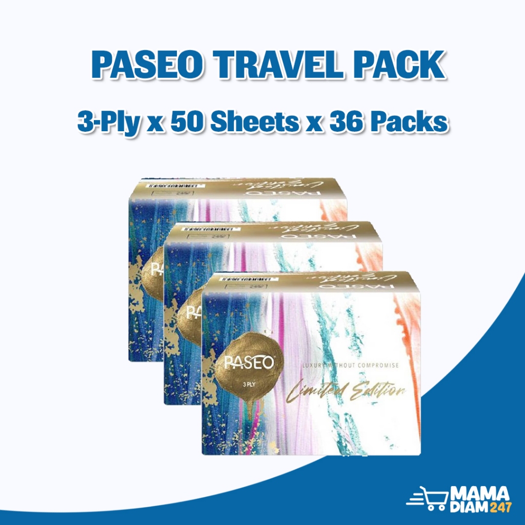 Paseo Limited Edition 3Ply Mini Travel Pack 3 x 50's | Shopee Singapore