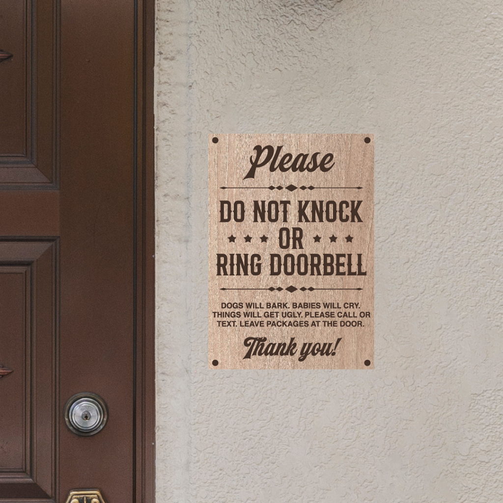 PLEASE DO NOT KNOCK OR RING DOORBELL SIGN/SIGNAGE | WARNING SIGN ...