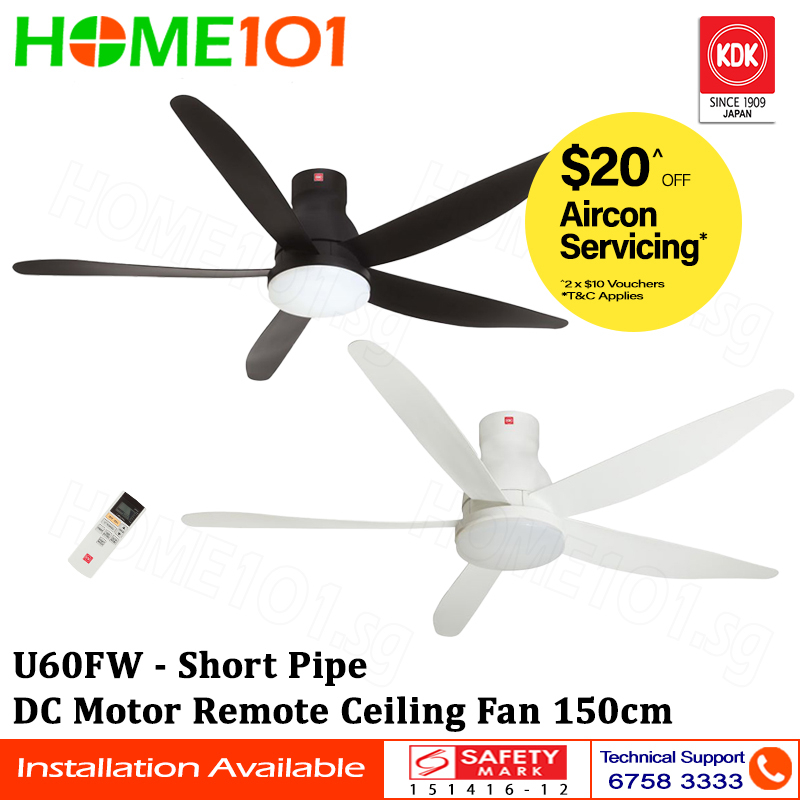KDK Ceiling Fan 150cm with DC Motor LED Light Remote Control U60FW ...