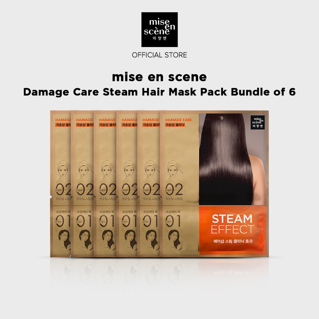 Mise en scene [Bundle of 6] Colour/Damage Care Steam Hair Mask Pack ...