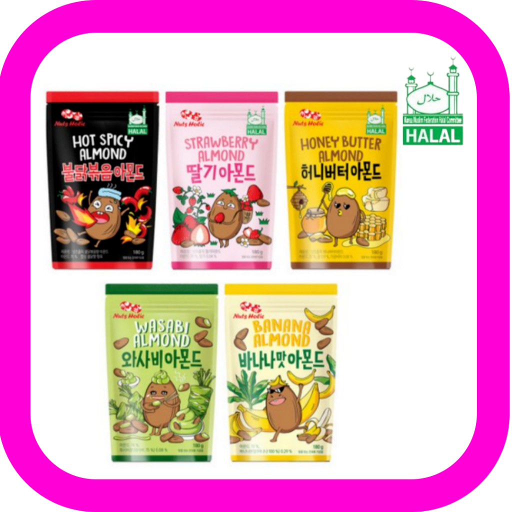 [Nutsholic] HALAL Almond 5 Flavours 180g / Honey Butter Almond ...