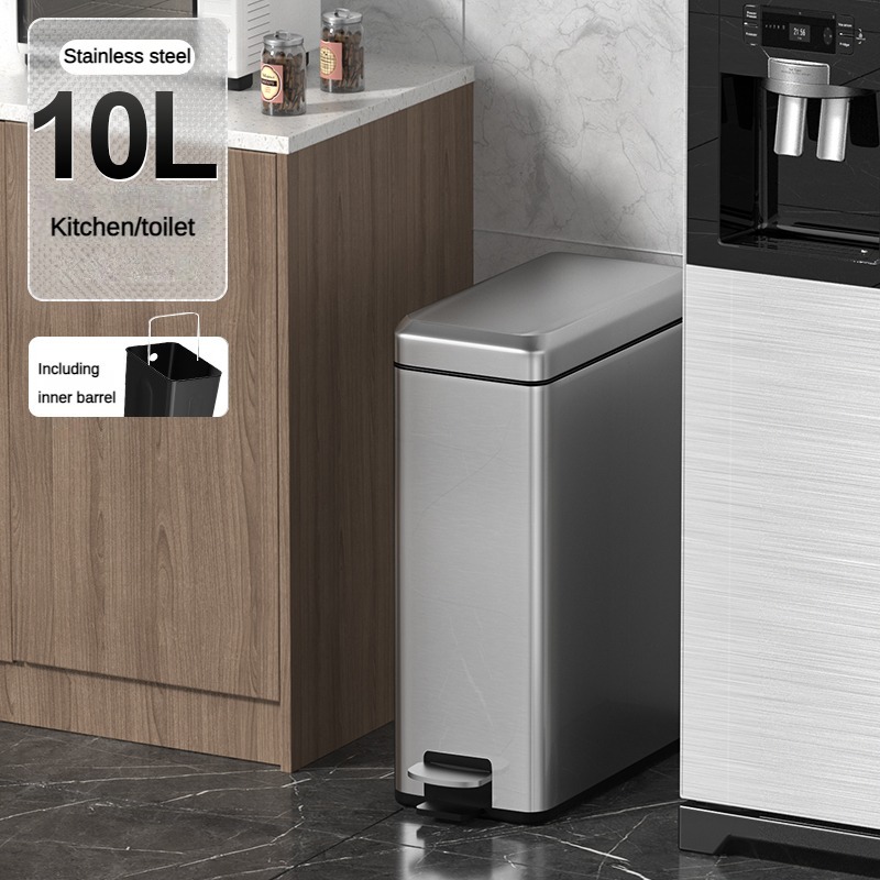 Stainless Steel Dustbin with Lid Soft Closing Rubbish Bin Large Trash ...