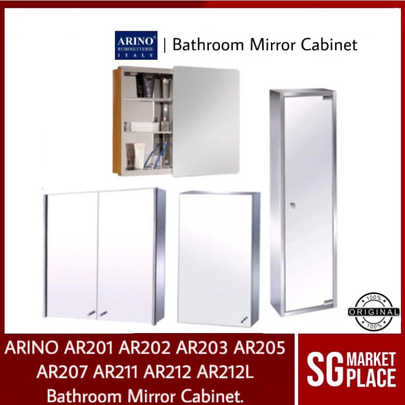 Arino AR201 AR202 AR203 AR205 AR207 AR211 AR212 AR212L Bathroom Mirror Cabinet. 100% Stainless ...