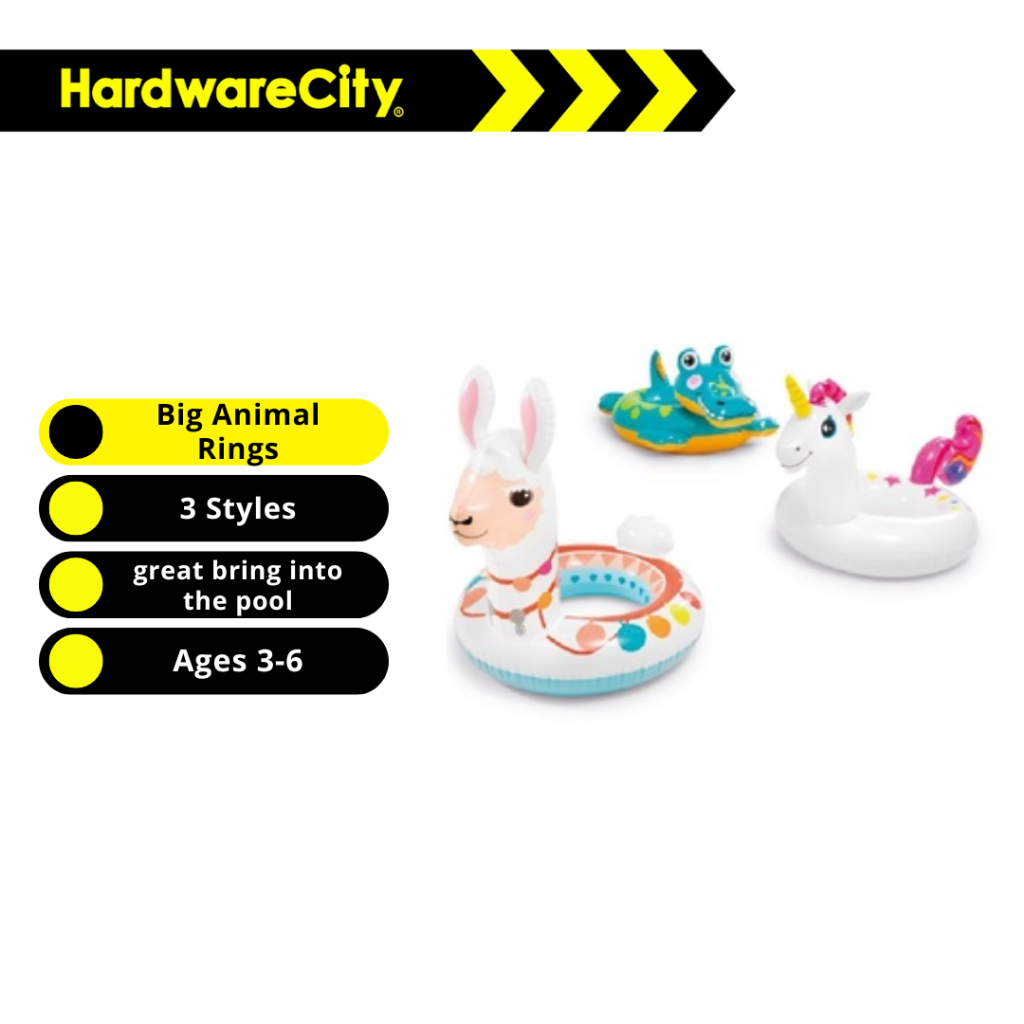 INTEX 58221 Big Animal Rings, 3 Styles [58221 - Ages 3-6] | Shopee ...