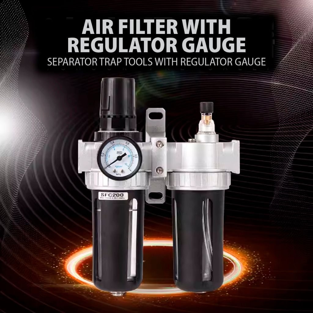 Air compressor Water filter with oil & regulating valve G1/4 | Shopee ...