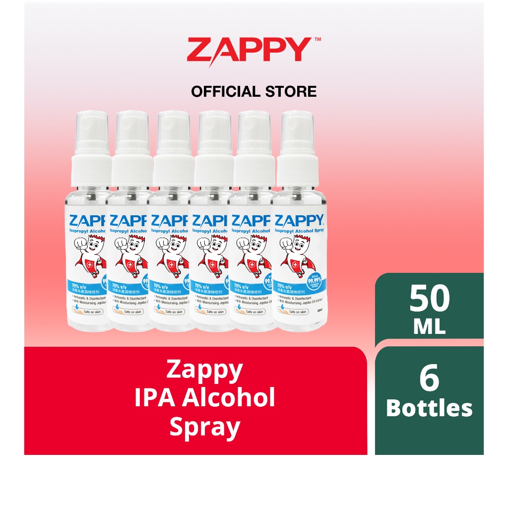 Zappy IPA Alcohol Spray 50ml x 6 Bottles | Shopee Singapore