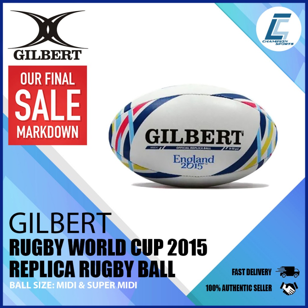 Gilbert Rugby World Cup England 2015 Replica Rugby Ball (Size: Midi ...
