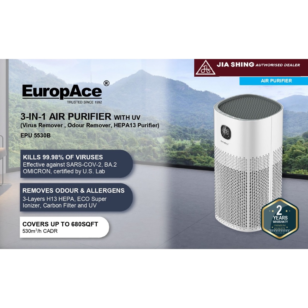 Europace HazePRO 3-IN-1 Air Purifier with UV (EPU 5530B) | Shopee Singapore
