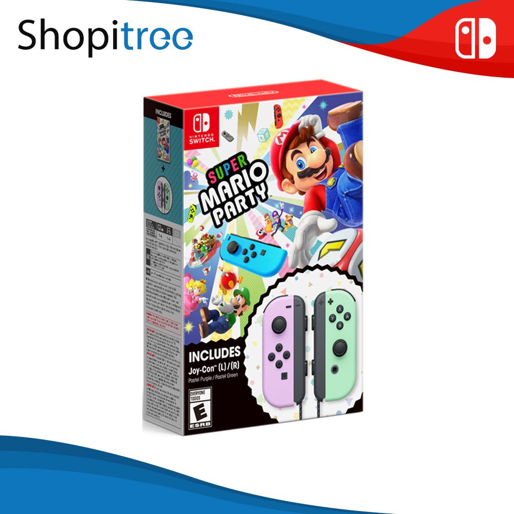 Nintendo Switch Super Mario Party Joy Con Bundle Pastel Purple Pastel Green Shopee Singapore