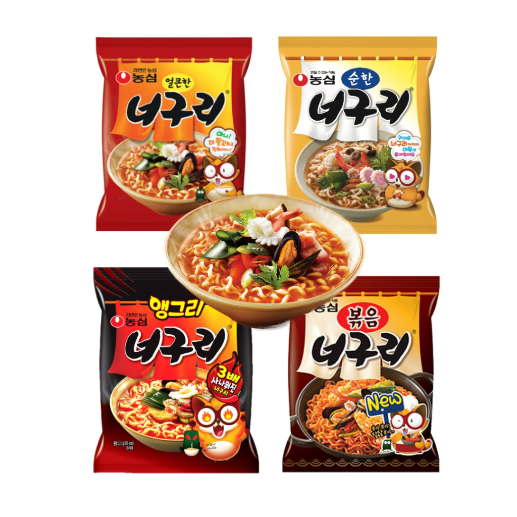 Neoguri ramen 4 types Spicy Neoguri 120g Mild Neoguri 120g Angry ...