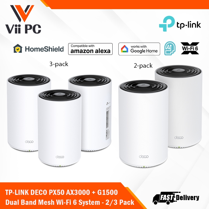 TP-LINK DECO PX50 AX3000 + G1500 Whole Home Powerline Mesh WiFi 6 ...