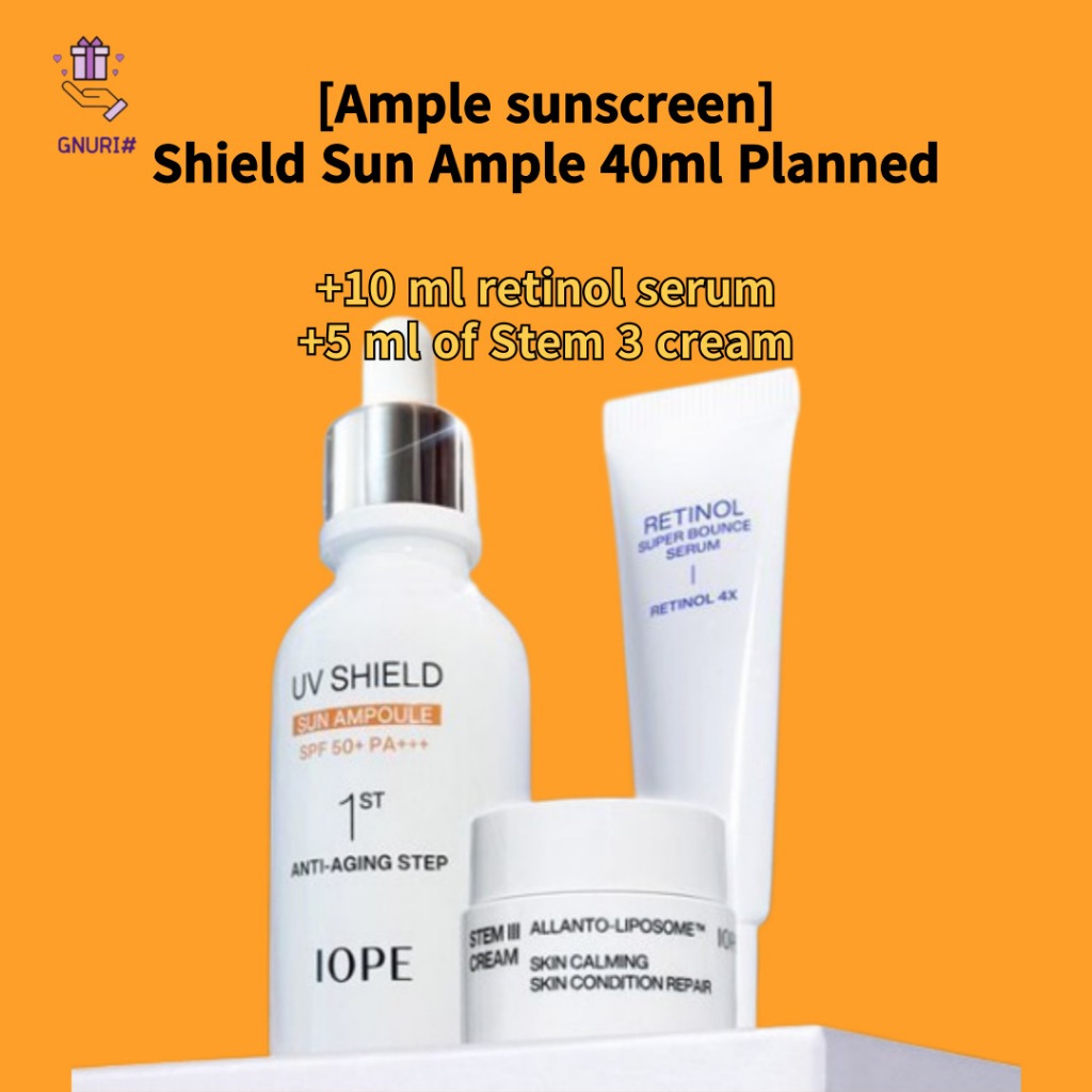 [Ampoule Sun Cream] [IOPE] UV Shield Sun Ampoule 40 ml (+Retinol Serum ...