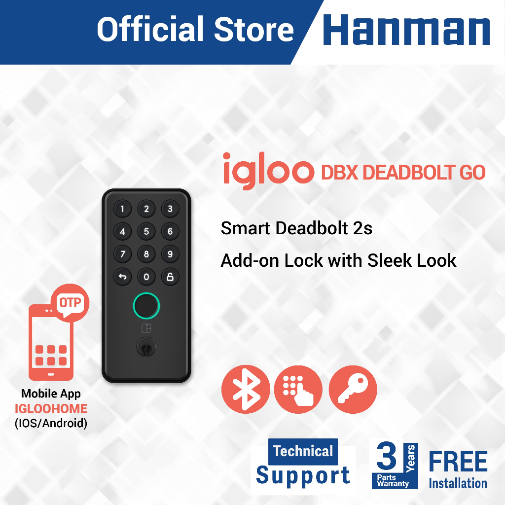 DBX Deadbolt Go DIGITAL LOCK FOR METAL GATE. FINGERPRINT(DUAL) / CARD ...