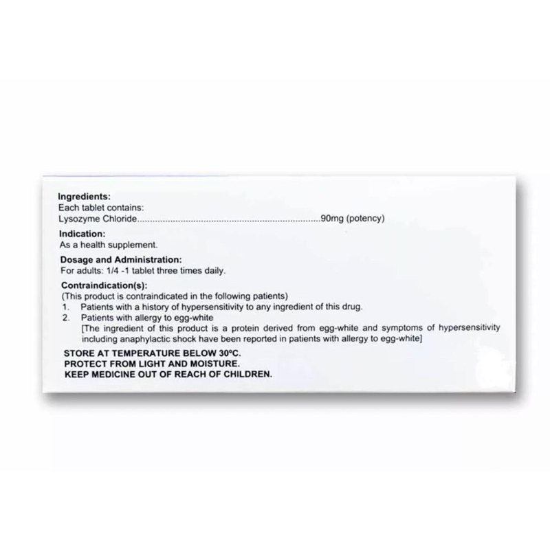 Neuflo (Lysozyme Chloride) 90mg, 100 Tabs for anti-inflammatory ...