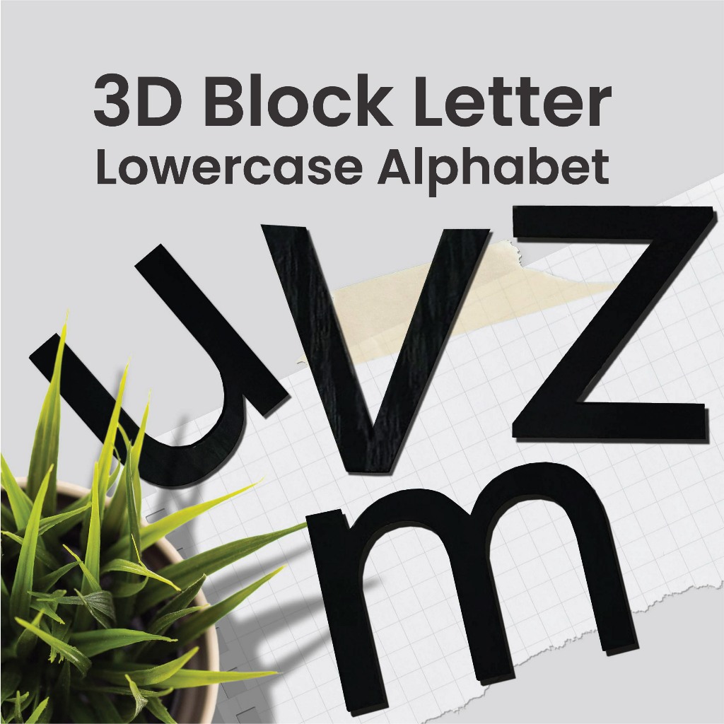 3D Lowercase Alphabet Wall Decorations Block Letters | Shopee Singapore