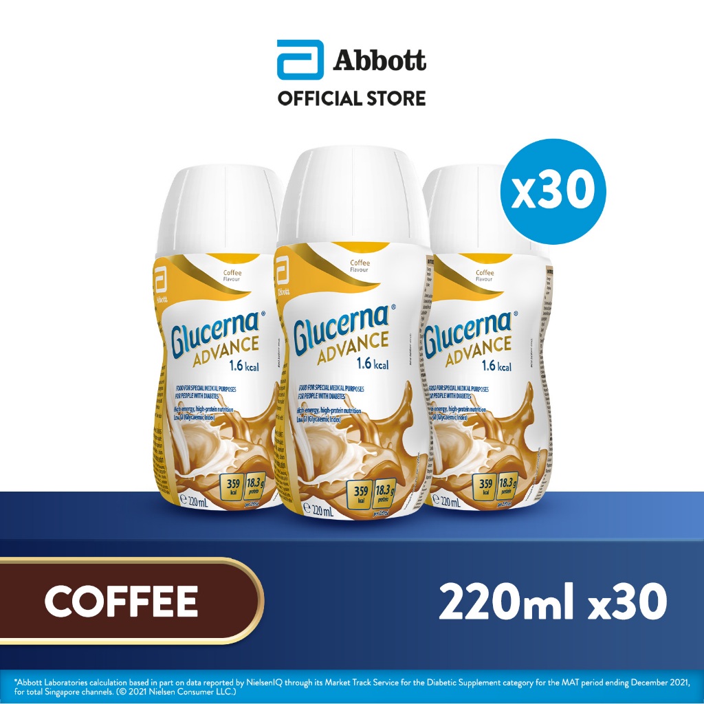 [Bundle of 30] Glucerna Advance 1.6 kcal with HMB Coffee 220ml | Shopee ...